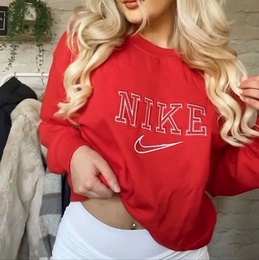 N!Ke Red Layered Hoodie - Gem
